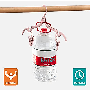 12 Pcs Folding Clothes Hangers, Portable Travel Clothes Hangers with Clips Plastic Non-Slip Pants Skirts Underwear Clothes Hangers Drying Rack for Home Outdoor Travel (12PCS)