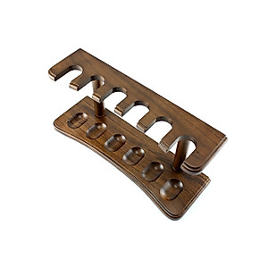 Skyway 6 Pipe Wood Tobacco Pipe Stand Rack Holder - Walnut Brown