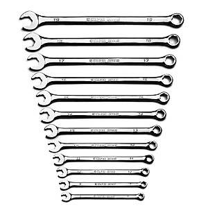 Capri Tools XT90 WaveDrive Pro Combination Wrench Set for Regular and Rounded Bolts, 8 to 19 mm, Metric, 12-Piece with Heavy Duty Canvas Pouch, CP11750-12MPK