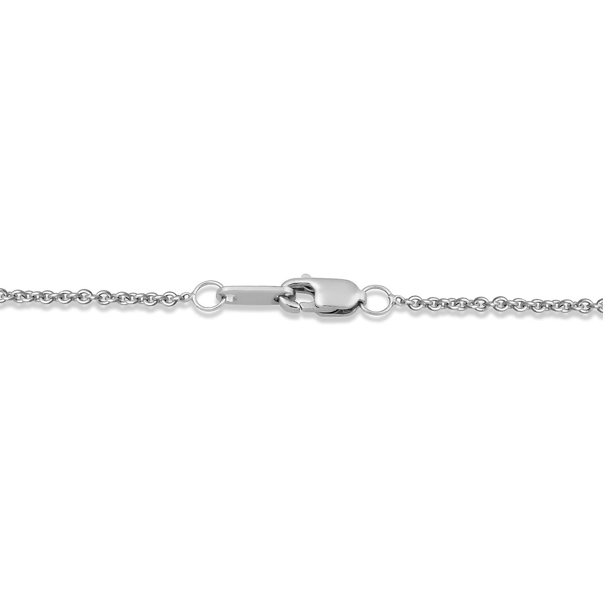 Jewelili Heart Key Necklace Pendant in Sterling Silver with Natural White Diamonds 1/10 CTTW and 18 inch Rolo Chain