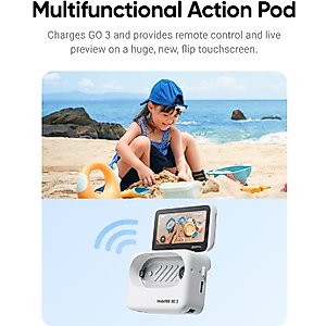 Insta360 GO 3 64GB – Waterproof Tiny Mighty Action Camera with 2.7K 2720 Video, FlowState Stabilization, AI Editing, Action Pod|Bundle Includes Mount Adapter Compatible with GoPro Mounting Ecosystem