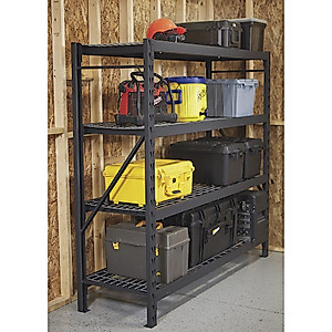 Ironton 4-Tier Industrial Shelving Rack - 77in.W x 24in.D x 72in.H, Model# 2611T002