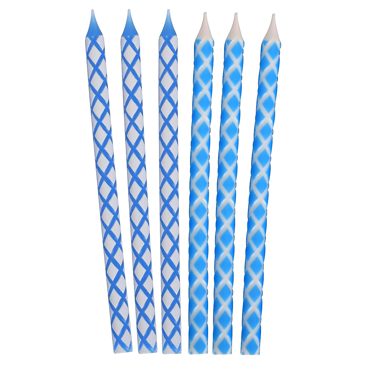 Dripless Chanukah Candles Standard Size - Diamond Etched Blue & White Hanukkah Candles Fits Most Menorahs - Premium Quality Wax - 45 Count for All 8 Nights of Hanukkah - by Ner Mitzvah