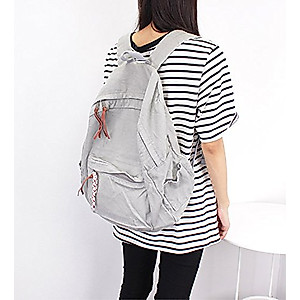 MiCoolker College School Backpack for Women Men Casual Canvas Denim Travel Daypack Purses Large