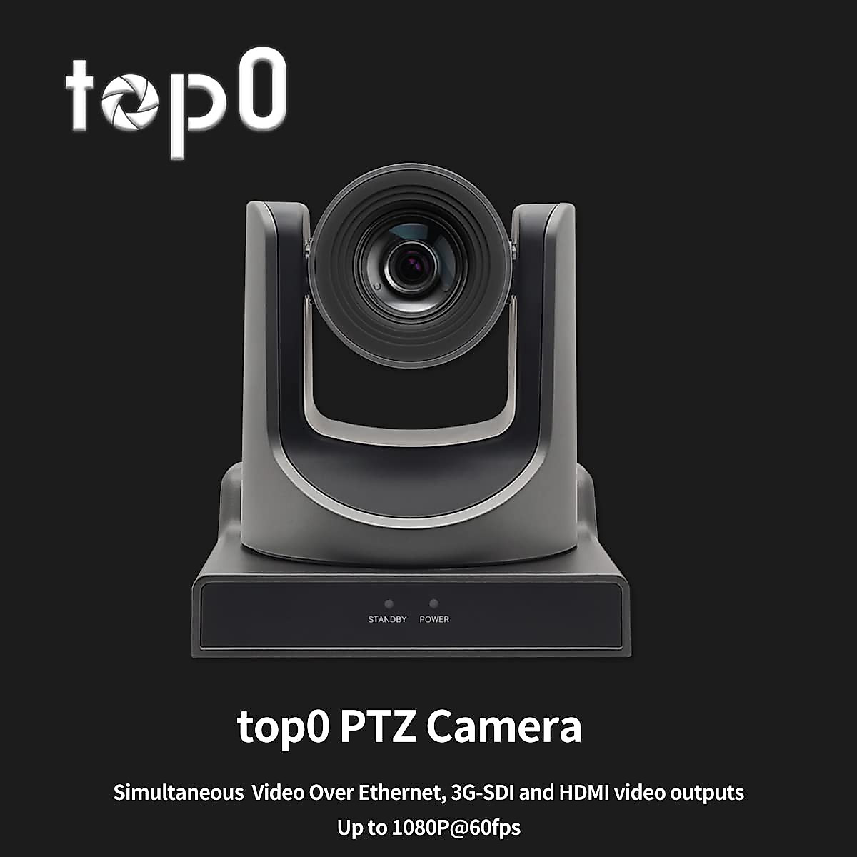 top0 PTZ Camera,3G-SDI&HDMI&IP,1080P60fps,20X Optical Zoom,Live Streaming for Events/Video Production/Church/Boradcast Service,Wall Mount Bundle (20x, Space Gray)
