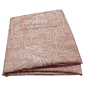Peegli Vintage Bandhani Printed Saree Pink Recycled Fabric Silk Blend DIY Craft Sari