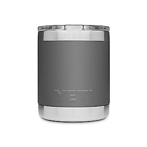 YETI Rambler 10 oz Lowball, Vacuum Insulated, Stainless Steel with Standard Lid, Charcoal