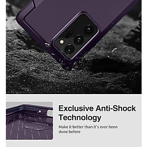 SURITCH for Samsung Galaxy Note 20 Ultra Case (Only) 6.9-inch, [2 Front Frames][Built-in Screen Protector] Full-Body Protective Rugged Heavy Duty Shockproof Phone Cover-(Dark Purple)
