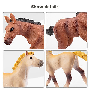 Toymany 8PCS 3-4" Horse Figurines Toy Set, Realistic Detailed Plastic Pony Figures Foal Animals Toy Playset, Cake Toppers Easter Eggs Christmas Birthday Gift Educational Toy for Kids Toddlers