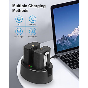 Mrupoo 2-Pack Replacement Battery for Ring Doorbell - 6040mAh Rechargeable Camera Batteries Compatible with Ring-Video Doorbell 2/3/3plus/4, Spotlight Cam, Stick Up Cam and Peephole Cam Indoor（Black）