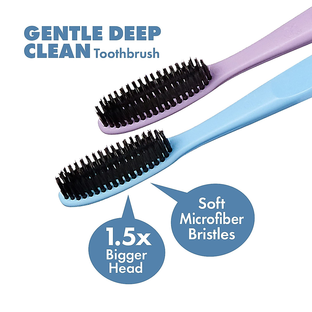 Red by Kiss Gentle Deep Clean Tooth Brush 2X Soft Micro Fiber Brush, Made in Korea 2 Pack (Charcoal)