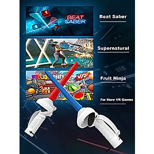 AMVR Upgraded Extension Grips for Beat Saber Handles, Compatible with Oculus/Meta Quest 2 Accessories,Also Suitable for Supernatural Training,Fruit Ninja,Blade & Sorcery and VR Game