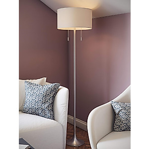 Kenroy Home 21405BS Stowe Floor Lamp with Brushed Steel Finish, Modern Style, 61" Height, 19" Width, 19" Depth