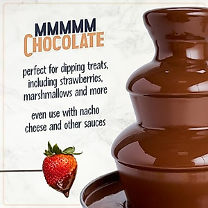 Nostalgia Electric Chocolate Fondue Fountain, 24-Ounce, 3-Tier Set, Fountain Machine for Cheese, Melting Chocolate, Liqueurs, Black