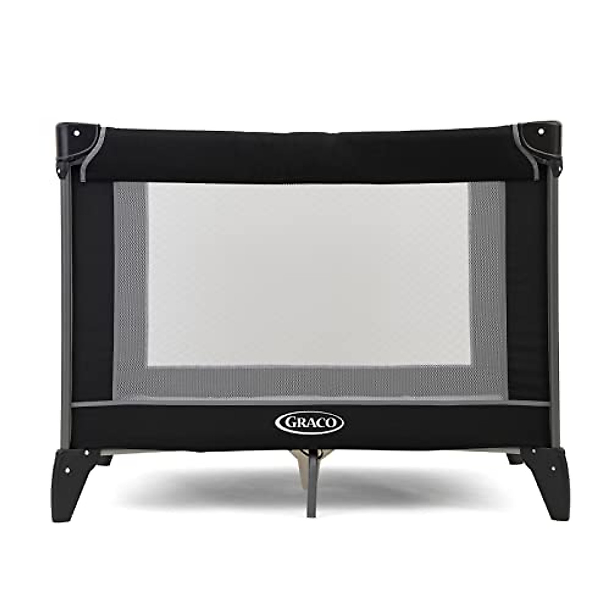 Graco Compact Travel Cot (Birth to 3 Years Approx.) with Signature Push-Button Fold, Black/Grey