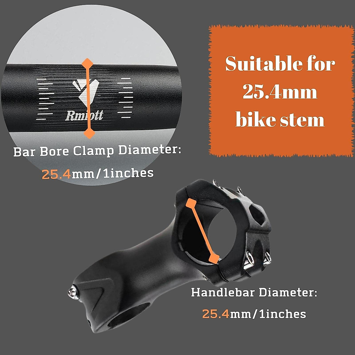 Rmiott 1 inch Rise 90mm Mountain Bike Handlebars Length 24.40inches/620mm Aluminum -Just Fits 25.4mm Stems- Rise 90mm Black