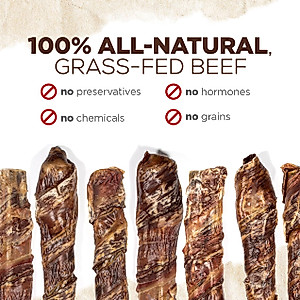 Natural Farm Power Beef Sticks Dog Chews (6”, 5-Pack), 2-in-1 Power Chews: Premium Beef Cheek Wrapped in Beef Esophagus for Double Chewing Time, Promotes Dental Health, Great for Medium Dogs