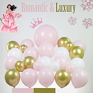 yeewaka pink and gold white balloon garland arch kit 150pcs baby pink for girl baby shower sweet 16 Birthday Party Wedding bride to be Pink graduations pro 2024 decorations