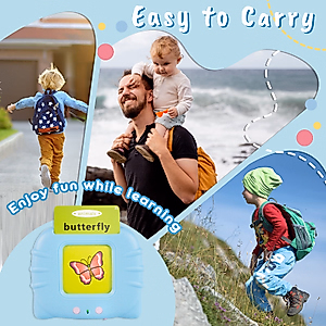 Byserten Learning Toys for 3 4 5 6 Year Old Boys Audible Toddler Flash Cards Electronic Educational Toys Preschool Learning Activities Kindergarten Christmas Birthday Gifts for 3-6 Years Old Boys