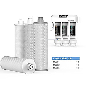 Frizzlife M3005 Replacement Filter Cartridge Set (4 Pack) For SK99,SP99,SK99 NEW and SP99 NEW Under Sink Water Filter System