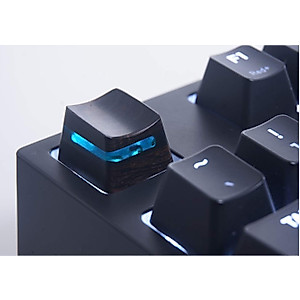 Handmade R4/ECS Keycap Resin Solid Wood Shine Through Backlit Key Cap OEM Profile for Cherry MX Mechanical Keyboard Gaming Replacement (Ebony)