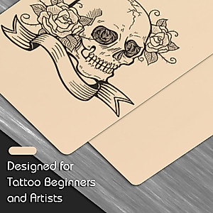 Blank Tattoo Practice Skin - Jconly 20 Sheets 8×6 Double Sides Fake Skin Tattoo Skin, Microblading Eyebrows or lips to practice skin for Beginners and Experienced Tattoo Artists,Tattoo Supplies