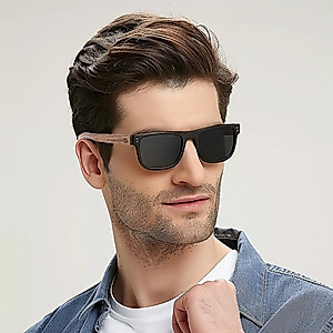 SKADINO Polarized Men's Sunglasses, Wood Sunglasses for Men and Women - 100% UVA/UVB Ray Protection for Driving Fishing Outdoor Sport Glasses