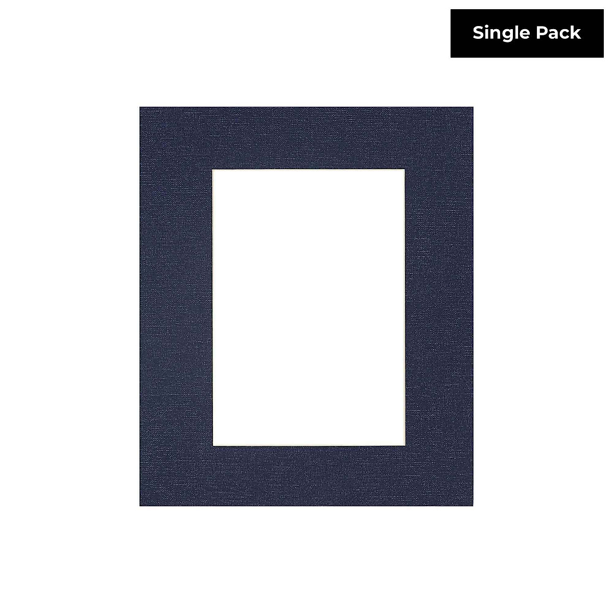 12x18 Mat Bevel Cut for 11x17 Photos - Acid Free Navy Canvas Texture Precut Matboard With Backing Board and Crystal Clear, Self Seal Photo Mat Bag - For Pictures, Photos, Framing - 4-ply Thickness