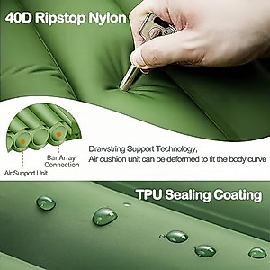 YEAKYARD Self Inflating Sleeping Pad for Camping, 4" Ultra-Thick Camping Mattress with Pillow Built-in Foot Pump Camping Sleeping pad for Backpacking, Hiking, Portable Camping Pad