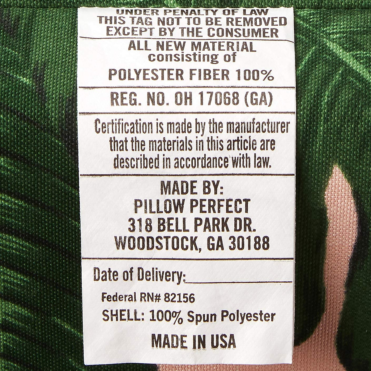 Pillow Perfect Outdoor/Indoor Swaying Palms Capri Bench/Swing Cushion, 1 Count (Pack of 1), Green