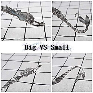HOSTK 10pc Silver Metal Bookmark Hairpin Hook Carved Antique Vintage with Pendant Jewellery Making Mermaid Souvenirs Plain Embossed