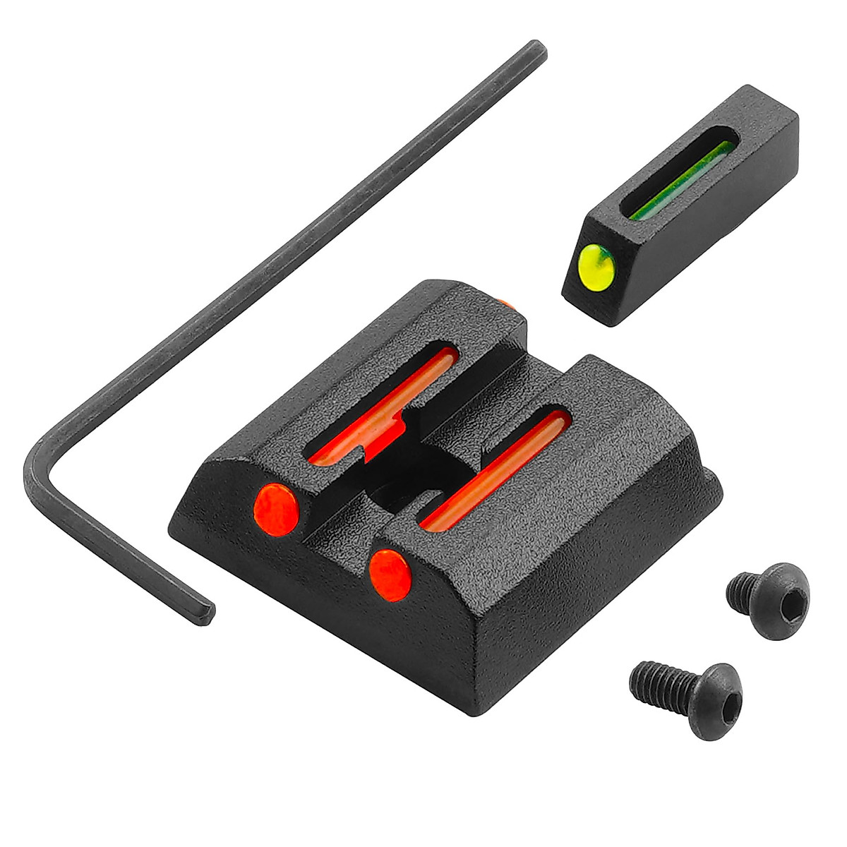 TAEDNOMZN Fiber Optic Red Green Sights No-Tritium for Taurus G2C, PT111,G2S, G3, G2, PT140, 709, 740, TX22 Accessories Sights Set (Front Green + Rear Red)