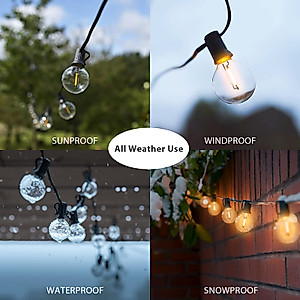SUNTHIN Smart String Lights, 97FT Smart Patio Lights Work with Alexa & Google Assistant, 48 G40 Shatterproof LED Bulbs, Waterproof Hanging Lights for Porch, Backyard, Deck, Garden, Pergola, Bistro