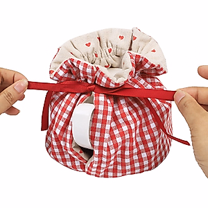 Tea Cosy,Creative Kitchen Tea Pot Dust Cover,Teapot Cozy Breakfast Warmer,Tea Pot Cover Insulation and Keep Warm,Tea Kettle Quilt for Home Kitchen Table Hotel Tea Party Restaurant (Red)