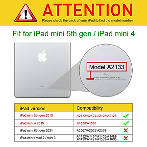 Fintie Rotating Case for iPad Mini 5th Generation 2019 / iPad Mini 4 (7.9 Inch) - 360 Degree Rotating Smart Stand Protective Back Cover, Auto Sleep/Wake Feature, Purple