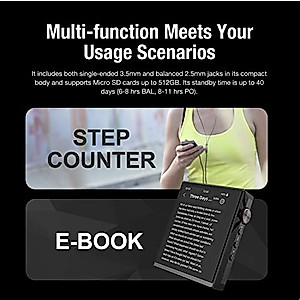 Hidizs AP80 PRO-X Portable Balanced Lossless MQA Bluetooth Music Player with Dual ESS9219C DAC Chips and Supports MQA 8X/LDAC/apt-X/AAC/USB DAC/DSD256/HiBy Link Hi-Res Audio Wireless DAP (Black)