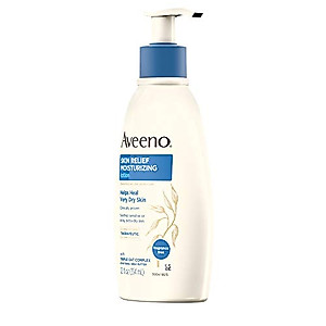 Aveeno Skin Relief Moisturizing Lotion for Very Dry Skin with Soothing Triple Oat & Shea Butter Formula, Dimethicone Skin Protectant Helps Heal Itchy, Dry Skin, Fragrance-Free, 12 fl. oz