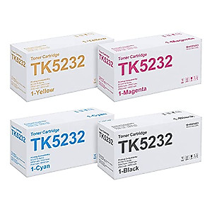 TK-5232 TK 5232 1T02R90US0 - SHEENGO Compatible Toner Cartridge Replacement for Kyocera TK5232 TK-5232K TK-5232C TK-5232M TK-5232Y for Ecosys M5521cdw P5021cdw P5021cdn M5521cdn Printer Tray (4 Pack)