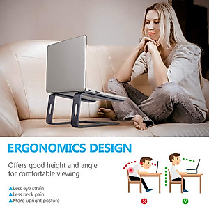 skrebba Laptop Stand, Portable Ergonomic Computer Lifter Laptop Desktop Stand, Detachable Cooling Notebook MacBook Air Pro Riser Holder Stand for Dell, HP, Lenovo, Samsung More 10-15.6 inch Laptops