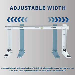 VIVO Adjustable Mini Split Air Conditioner Wall Mount, Designed for 1-1.5 HP Air Conditioners, Sturdy Steel Fits 9000 to 36000 BTU Systems, White, Mount-MSAC1