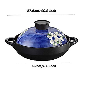 MYYINGBIN 27.5cm Moroccan Tagine Pot Ceramic Casserole Slow Cooker High Temperature Resistance Stewpot Suitable for Oven Gas Stove Microwave Oven Electric Ceramic Stove
