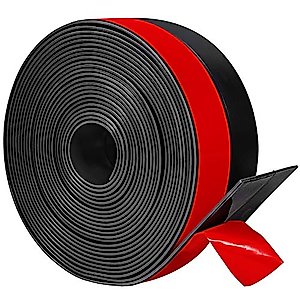 TORRAMI Wide Silicone Weather Stripping 3 inch Width 20 Feet Length, Draft Stopper Seal for Barn and Garage Door Under Bottom,Top, Sides, Black