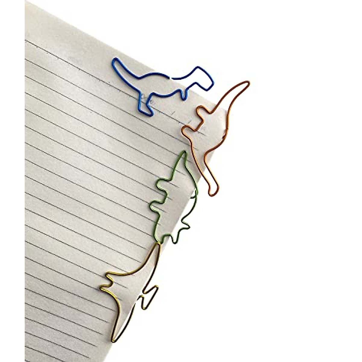 40pcs Funny Dinosaur Paper Clips, Mewuthede Creative Dinosaur Shaped Paperclip, Metal Bookmark Clips Supplies Cute Paper Clips for Home Office Library …
