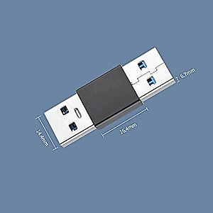 CLAVOOP USB to USB Adapter 4 Pack, Double USB A Male Gender USB 3.0 Type A Adapter Coupler USB Cable Charger Transfer Extender Converter - Black