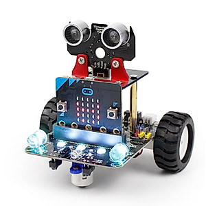Yahboom Microbit V2 Coding Smart Robotics Toys DIY STEM Science Education RC Car Kit for Kids 10+ Compatible with BBC Micro bit Classroom Teaching Props Preferred