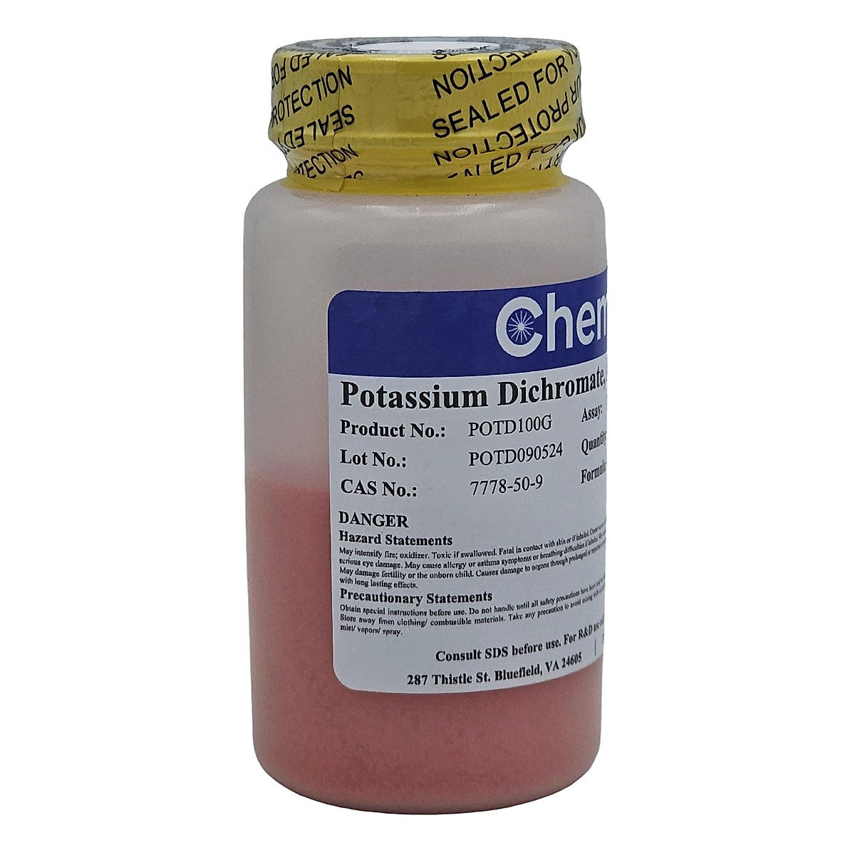 Potassium Dichromate, ACS, 99+%, 100g