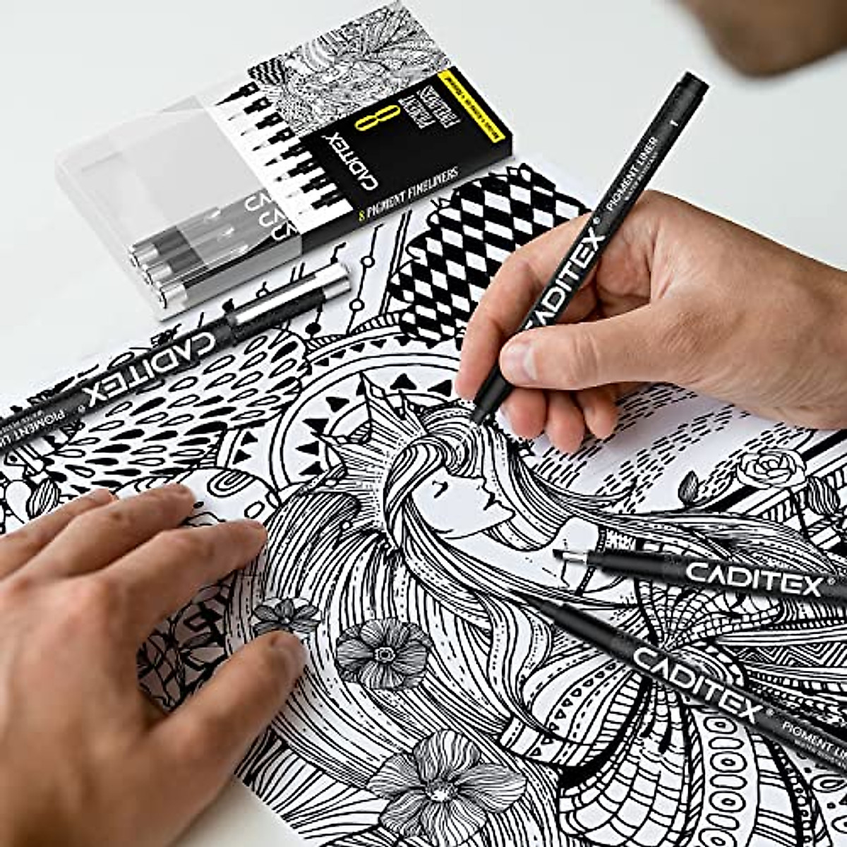 Calligraphy Pens, CADITEX 8 Size Calligraphy Pens Set for Beginners Drawing, Writing