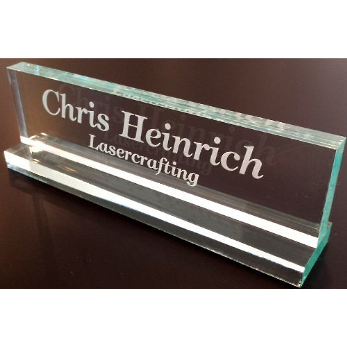 Lasercrafting Office Desk Name Plate Glass-Like Acrylic Personalized/Customized Engraved 2x8