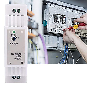 DIN Rail Switching Power Supply, 24V 0.63A 15W AC/DC Single Output Power Supply PWM for Control Cabinet Industrial Control Equipment DR-15-24