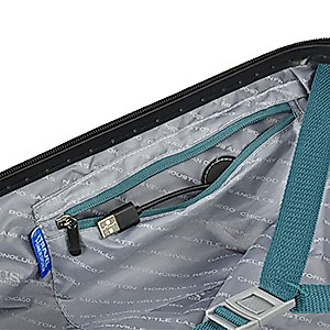 U.S. Traveler Boren Polycarbonate Hardside Rugged Travel Suitcase Luggage with 8 Spinner Wheels, Aluminum Handle, Teal, Carry-on 22-Inch, USB Port